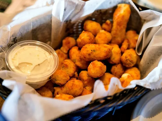 Golden nuggets of joy! These cheese curds are so tempting, they could make a vegan question their life choices.