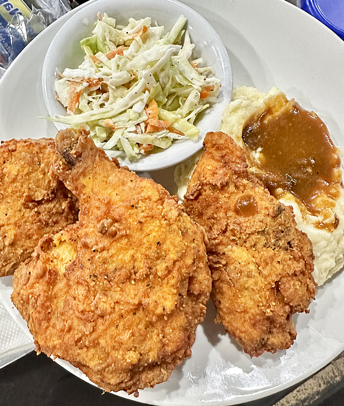 Behold the star of the show – Rossy's famous fried chicken. Golden, crispy, and more addictive than your favorite binge-worthy TV series.