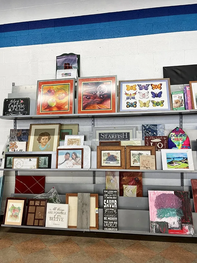 Wall art roulette! Will you choose the serene landscape, the motivational quote, or Aunt Edna's long-lost portrait? The choice is yours!