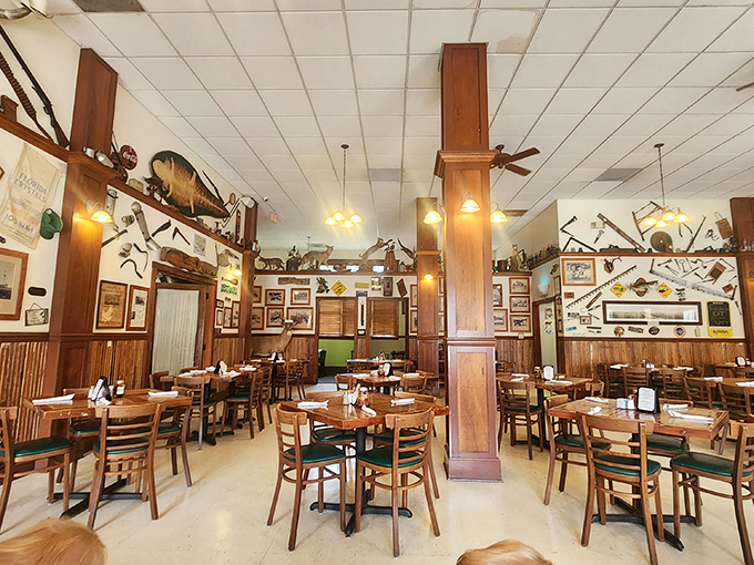 Dine under the watchful eyes of Florida's finest... taxidermy. It's like eating in a natural history museum, but with better food and lively conversation.