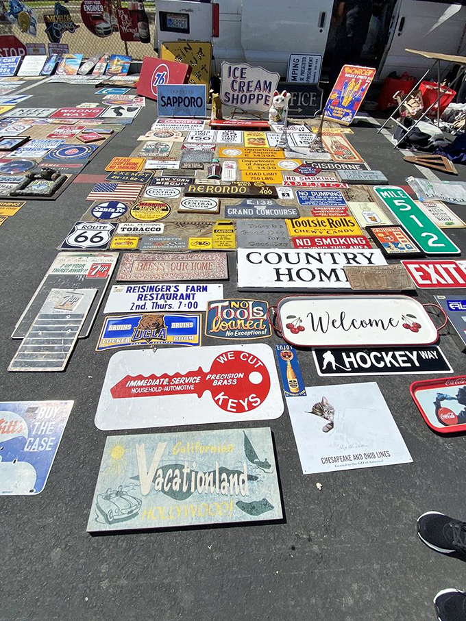 A sign of the times… gone by. This nostalgic collection of vintage signs is like a crash course in Americana advertising history.