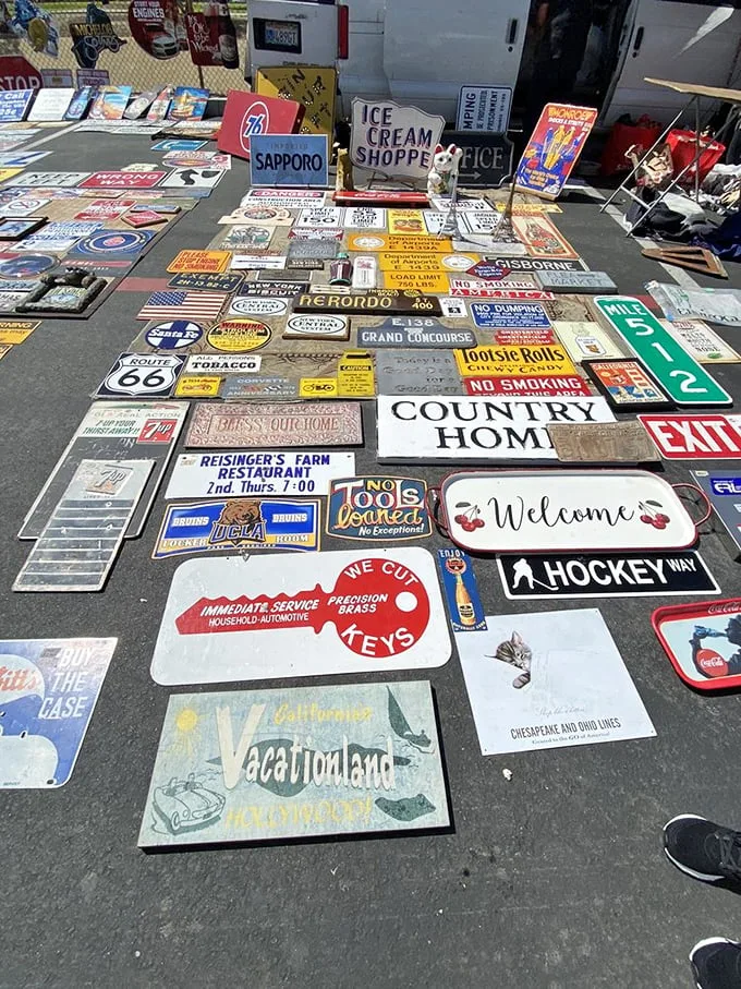 A sign of the times… gone by. This nostalgic collection of vintage signs is like a crash course in Americana advertising history.