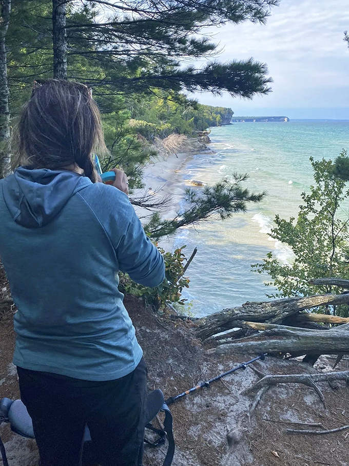 Paparazzi of the pines: Capturing nature's red carpet moment as Lake Superior and forest greenery pose for their glamour shot.