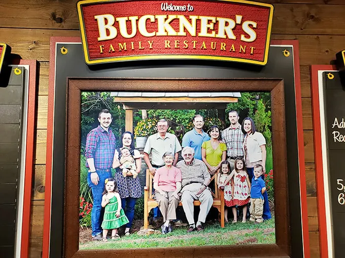 The faces behind the flavor. Buckner's family photo reminds us that great food is all about bringing people together, one generation at a time.