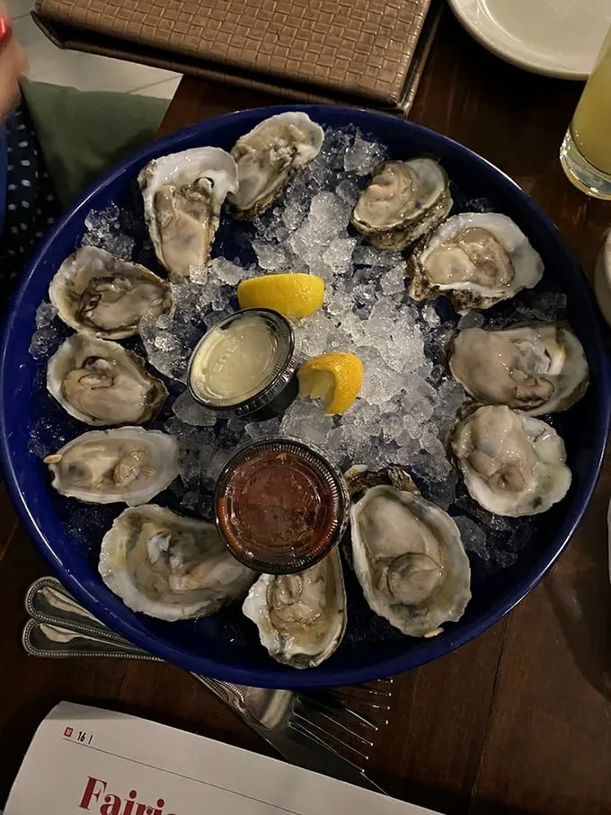 Oysters on ice, looking oh-so-nice! It's like nature's version of 'Deal or No Deal,' but every shell's a winner.
