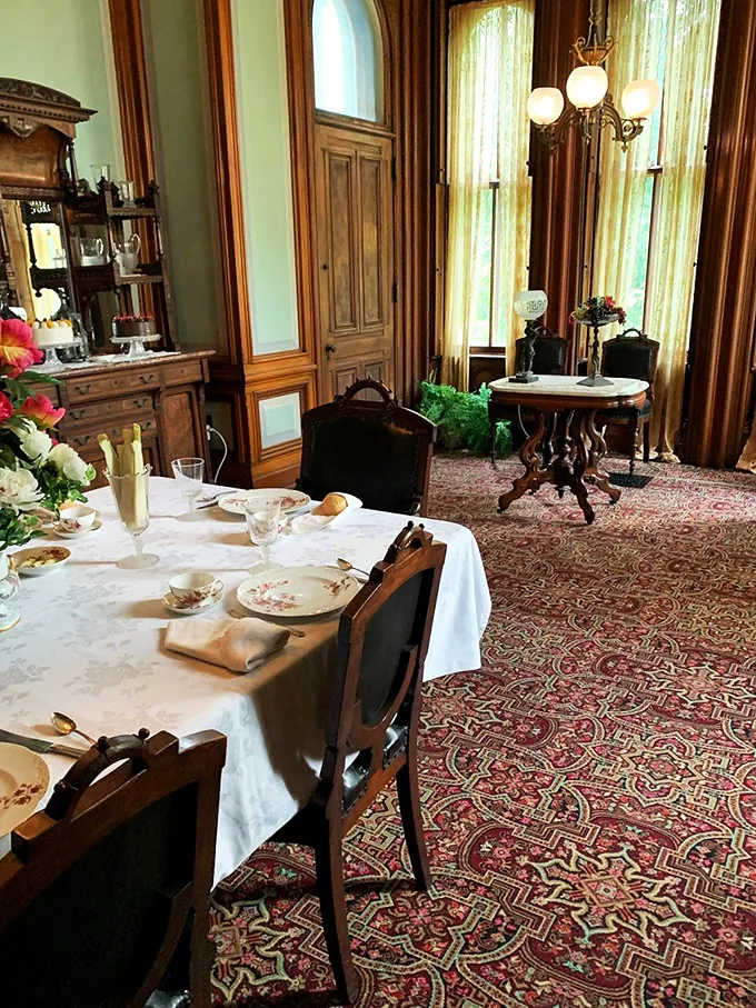 Dinner is served! Just don't expect UberEats to deliver here. This dining room has hosted more distinguished guests than a presidential state dinner.