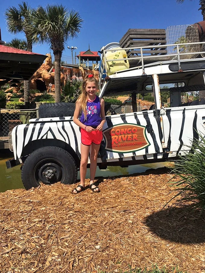 All aboard the Congo Cruiser! This zebra-striped chariot isn't just eye-catching – it's a reminder that in mini-golf, it's not about the destination, it's about the journey.