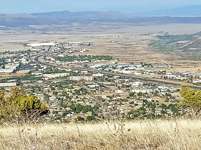 Aerial view: A bird's eye view of paradise. If stress were a person, it would take one look at this town and say, "Nope, not welcome here!"
