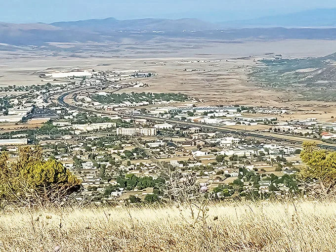 Aerial view: A bird's eye view of paradise. If stress were a person, it would take one look at this town and say, "Nope, not welcome here!"