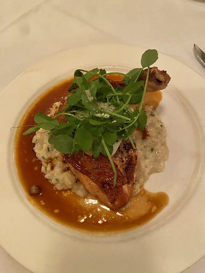 This chicken breast is so perfectly plated, it's like edible modern art. Picasso, meet poultry!