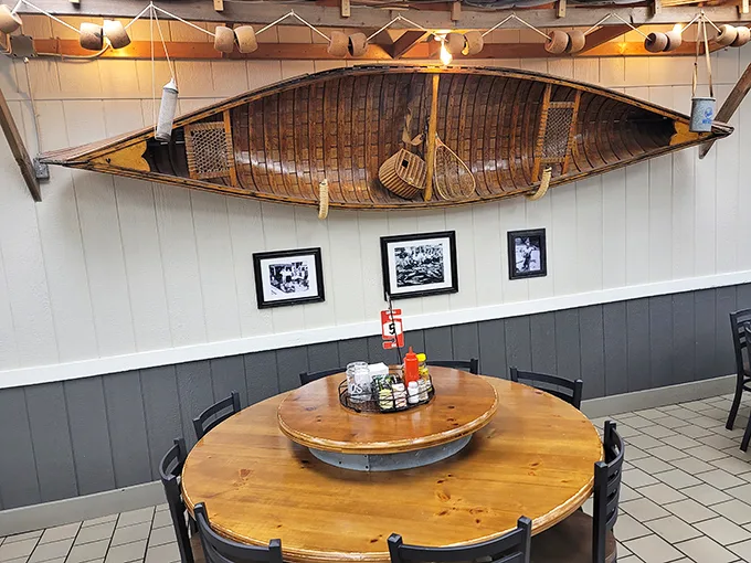 Who needs a ship in a bottle when you can have a boat on the wall? Buckner's decor keeps things quirky and conversation-worthy.