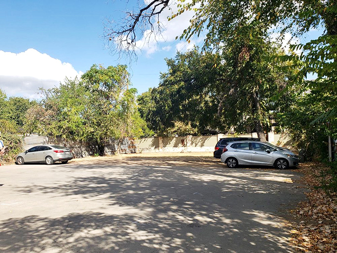 Even the parking lot whispers of adventures to come. Pro tip: Leave room in your trunk for unexpected treasures!