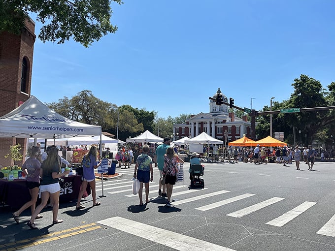 Festival frenzy in full swing! The courthouse square buzzes with activity, proving small towns know how to throw a big party.