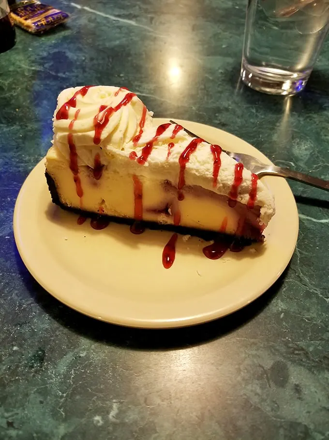 A slice of heaven that's sweeter than a Buddy Holly tune. This cheesecake is ready for its encore – in my belly!