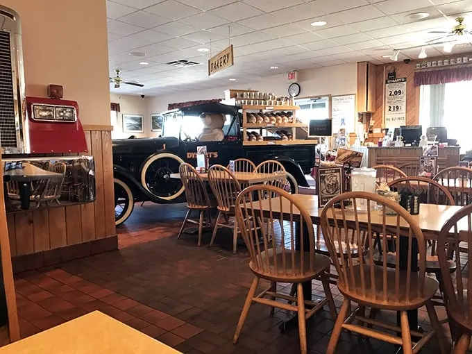 Classic diner vibes with a side of nostalgia. That vintage truck isn't just for show—it's guarding the secret to Dysart's timeless appeal.