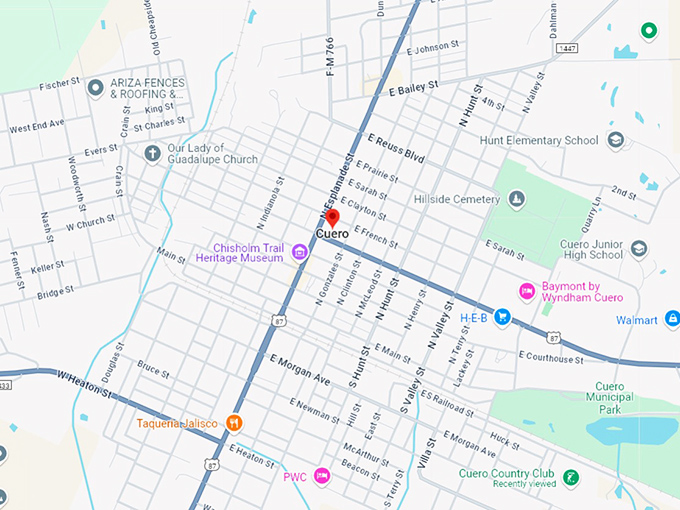 16 cuero map