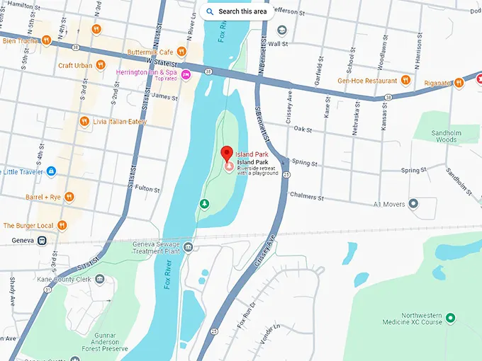 16 island park map