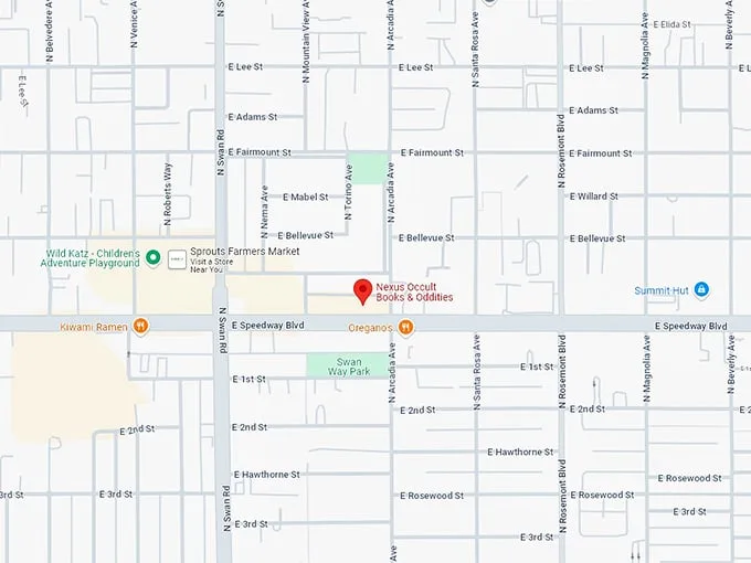 16 nexus occult books & oddities map
