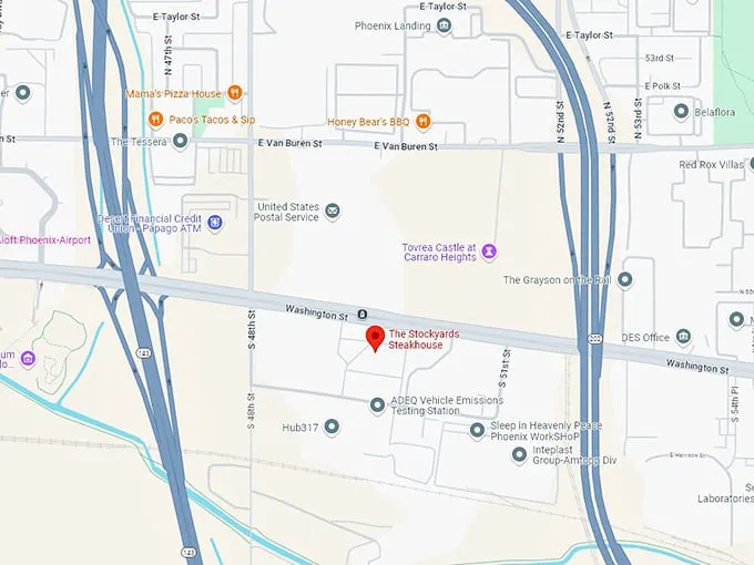 16 the stockyards steakhouse map