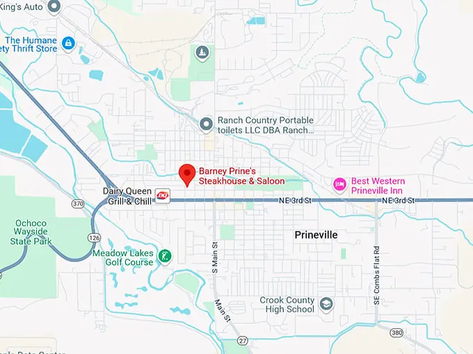 16. barney prine's steakhouse & saloon map