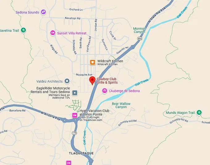 16. cowboy club grille & spirits map