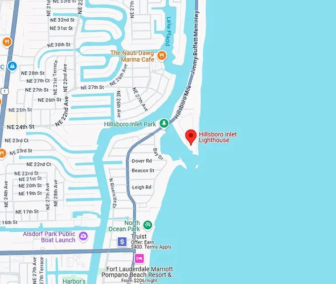 16. hillsboro inlet lighthouse map