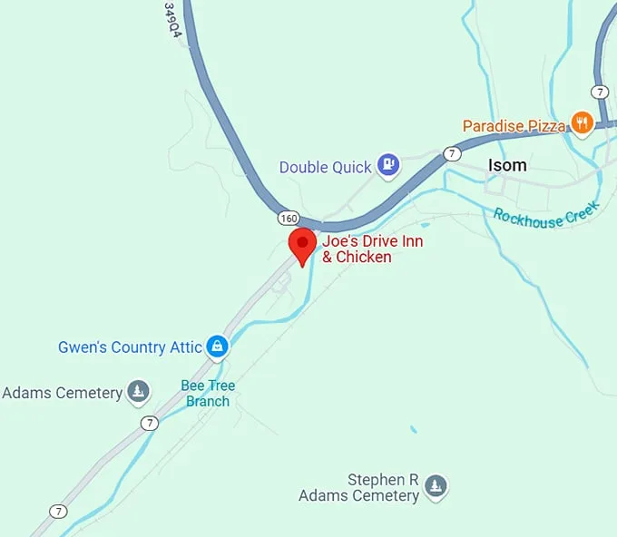 16. joe's drive inn & chicken map