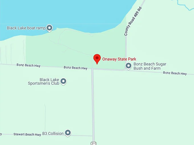 16. onaway state park map