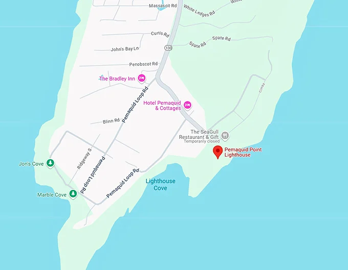 16. pemaquid point lighthouse map