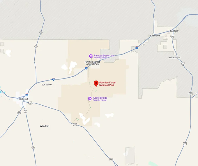 16. petrified forest national park map