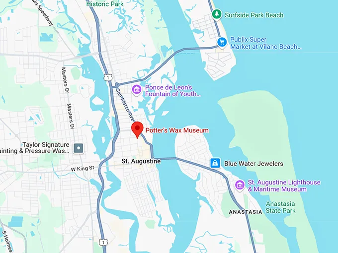 16. potter's wax museum map