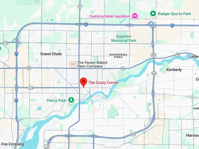 16. the cozzy corner map