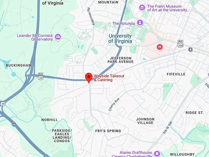 16. wayside takeout & catering map