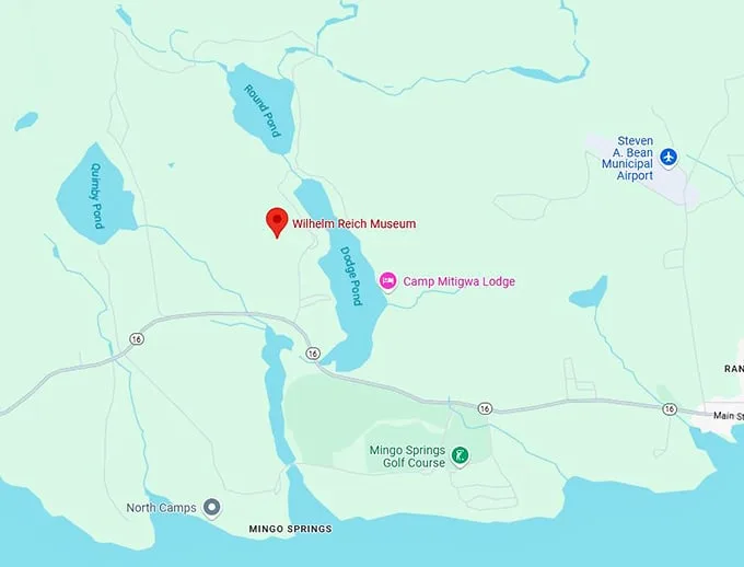 16. wilhelm reich museum map