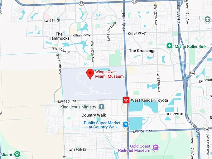 16. wings over miami museum map