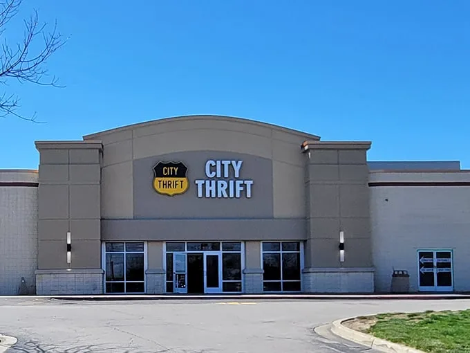 Treasure seekers, rejoice! City Thrift's curved facade hints at the wonderland of pre-loved goodies waiting inside.