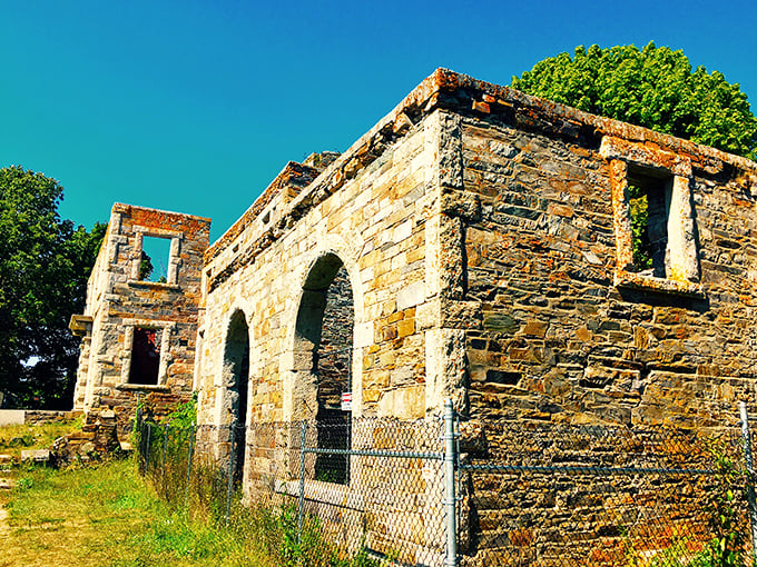Archways to another era! These weathered stones could tell stories that'd make "Downton Abbey" blush. Time-worn yet timeless, they're Maine's own Stonehenge.