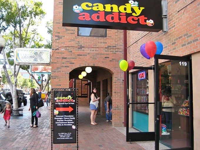Welcome to candyland, where dreams are wrapped in cellophane! This entrance is your portal to a world where calories don't count and dentists' warnings fall on deaf ears.