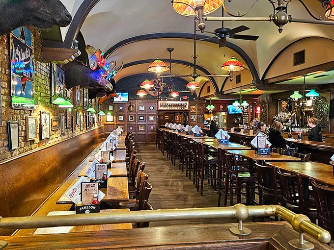 Vaulted ceilings, warm wood tones, and a moose that's seen it all. This isn't just a bar; it's a living, breathing slice of Minneapolis history.