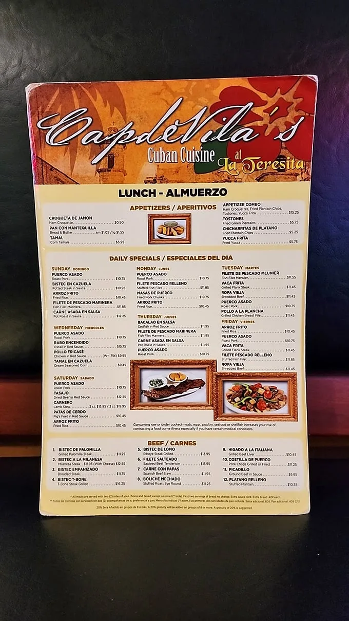Menu madness! La Teresita's offerings are a delicious dilemma. It's like trying to choose your favorite child, but tastier.