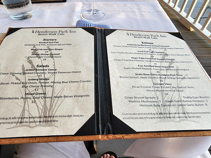 A menu that reads like a love letter to the sea. Choosing just one dish might be the hardest decision you'll make all vacation.