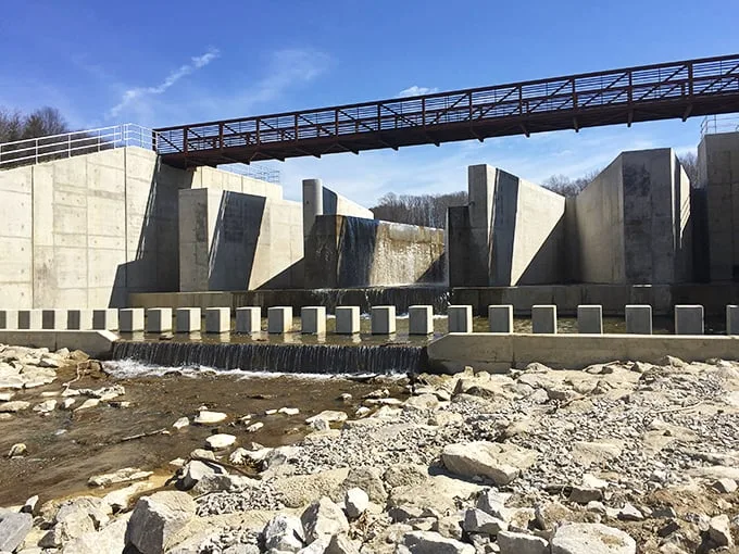 Behold, the Tetris of water management! This dam's geometric design would make even Frank Lloyd Wright do a double-take.
