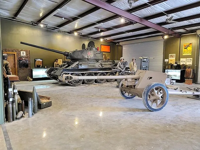 "History you can touch – just don't press any red buttons!" This museum's interior showcases tanks and artillery, inviting visitors to get up close with military might.