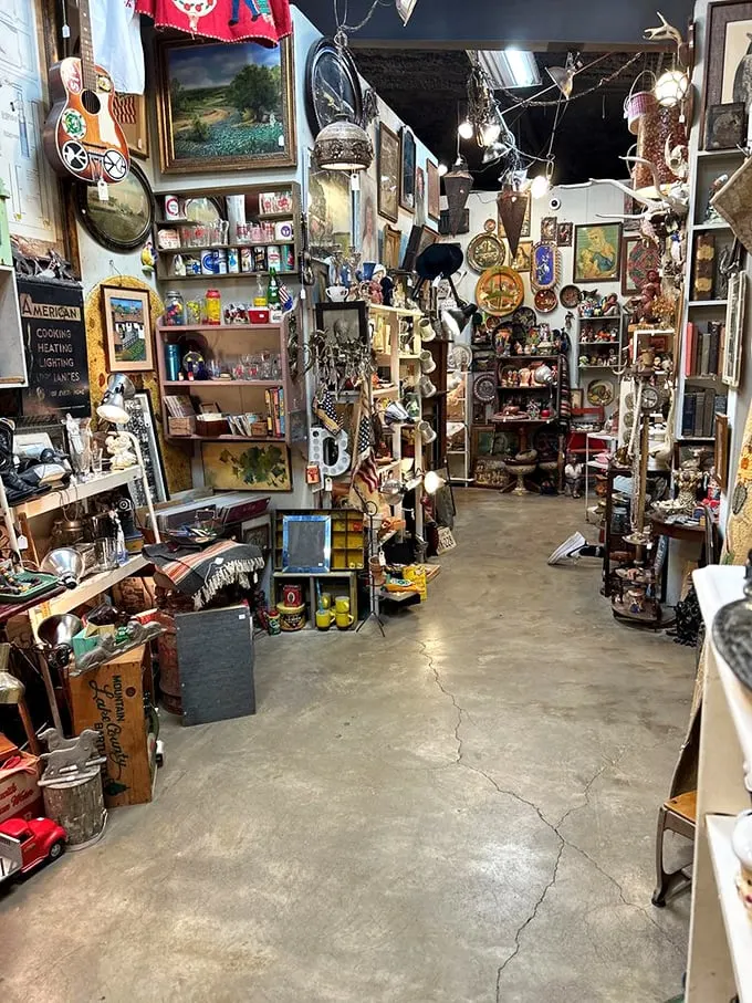 Step inside and prepare for sensory overload! It's like someone took a time machine, raided every decade, and artfully arranged the loot.