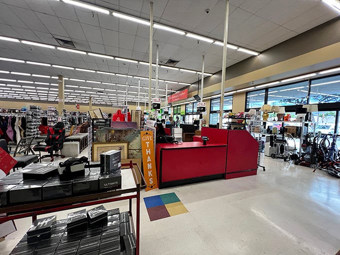 Step into a world where every aisle is an adventure. Savers' interior is a labyrinth of potential, where one person's castoffs become another's prized possessions.