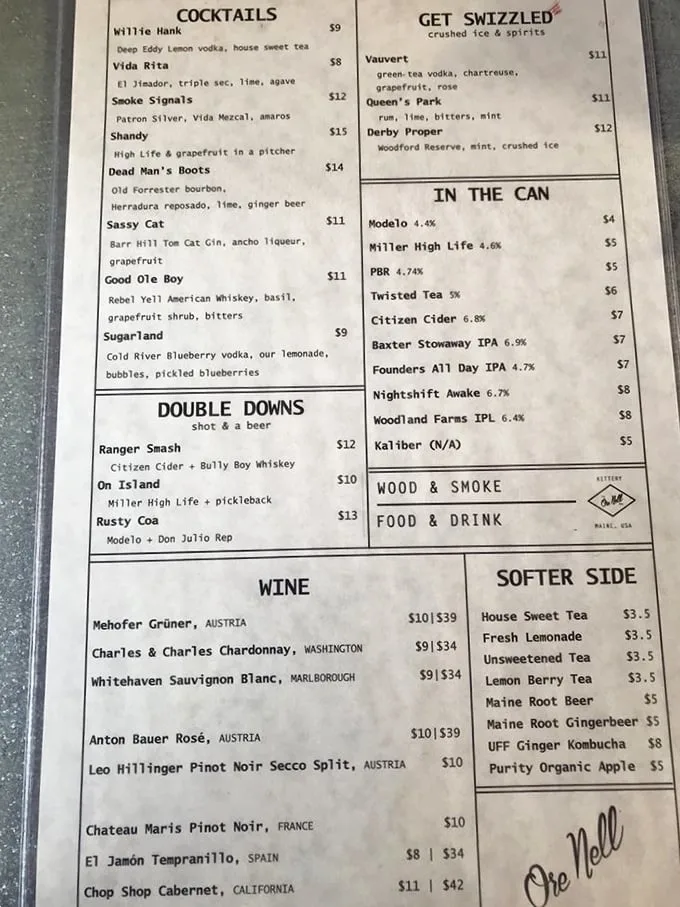 Decisions, decisions! Ore Nell's drink menu is a treasure trove of cleverly named concoctions that'll make you thirsty just reading it.