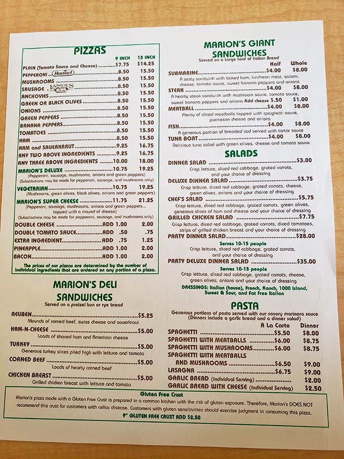 Decisions, decisions! Marion's menu is a treasure map of culinary delights, from classic pies to giant sandwiches that could feed a small army.