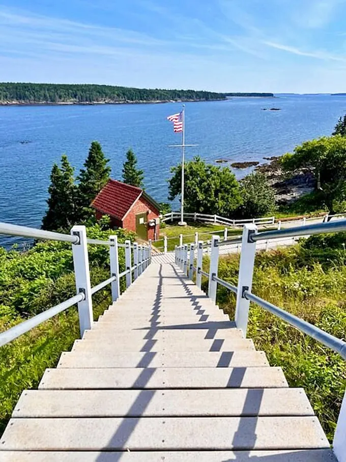 Stairway to heaven? Not quite, but this winding path to Owls Head Lighthouse might just lead you to coastal nirvana.
