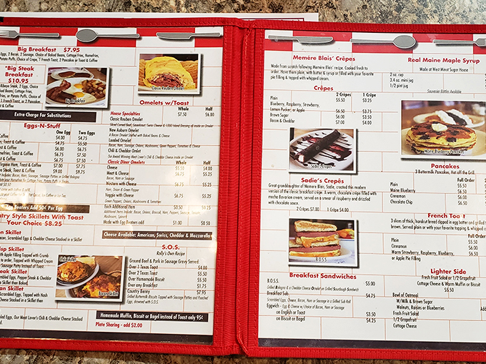 Behold, the sacred text of breakfast lovers! Rolly's menu is a choose-your-own-adventure novel where every ending is delicious. Warning: May cause spontaneous drooling.