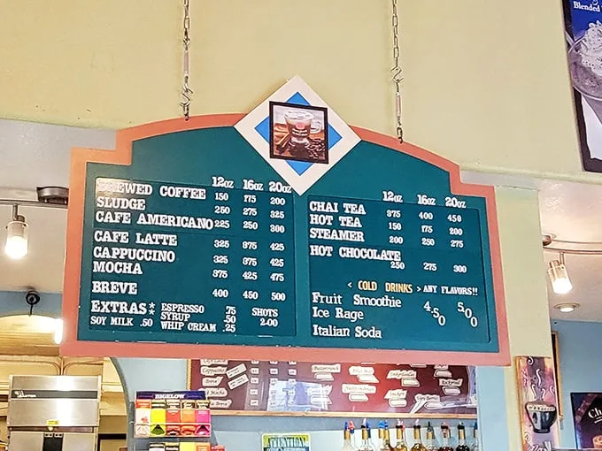 Decisions, decisions! This menu board is like a treasure map for caffeine explorers and sweet tooth adventurers alike.
